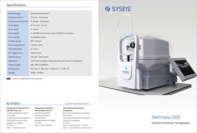 OCT Optical Coherence Tomography Machine Posterior Segment