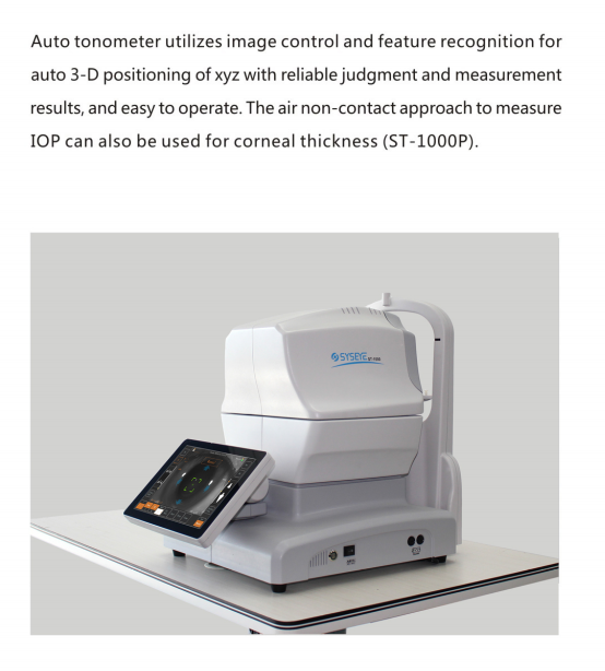 Computerized Automatic Tonometer Non Contact Dual Sensor System