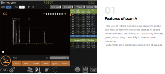 IOL Calculation Ultrasonic Scanning Machine 10MHz Convenient ...