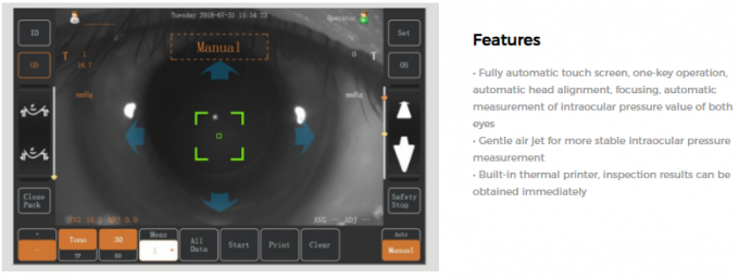 Computerized Automatic Tonometer Fully Automatic One Key Built In ...