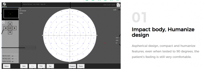 200ms Ophthalmic Projection Perimeter Instrument Abundant Inspection Modes
